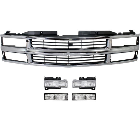 Replacement® 1996 Chevrolet K1500 Base - 5-Piece Kit Grille, Chrome ...