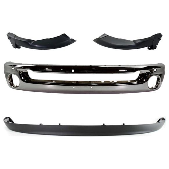 Replacement® 4-Piece Kit, Front Bumper, Chrome, Includes (1) Bumper, (2 ...