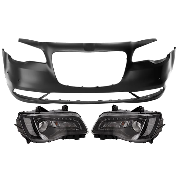Replacement® 3-Piece Kit Driver and Passenger Side Halogen Headlight ...