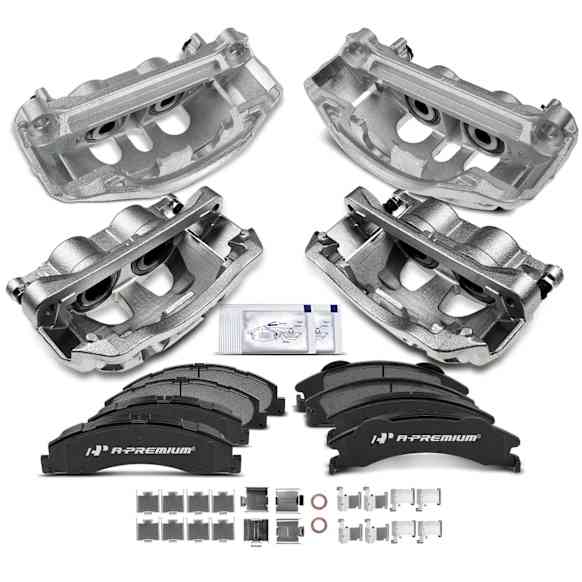 A-Premium® APBC3544 12 Pcs Front & Rear Brake Calipers & Ceramic Brake Pads