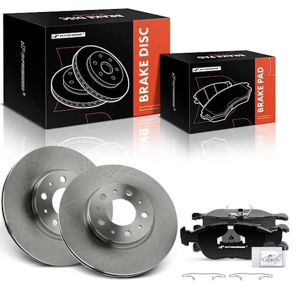 A-Premium® APBRPR1710 6 Pcs Front Disc Brake Rotors & Ceramic Brake Pads