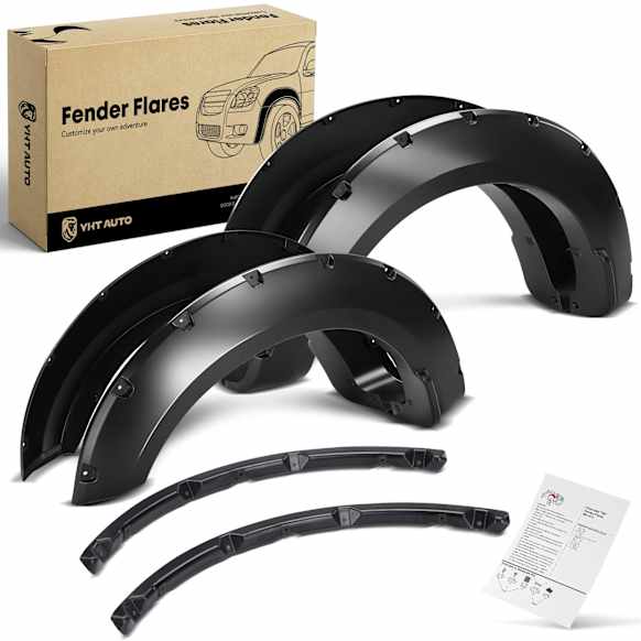 YHT Auto® YHTFF00030 4x Front & Rear Pocket Style Fender Flare
