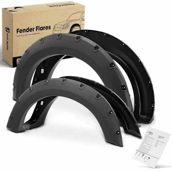 YHT Auto® YHTFF00049 4 Pcs Front & Rear Pocket Style Textured Fender Flares