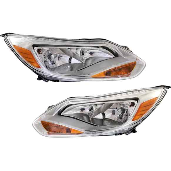 Replacement® Driver and Passenger Side Headlights, with Bulbs, Halogen ...