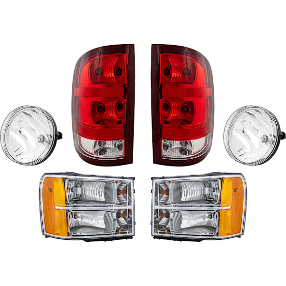 Replacement® 6-Piece Kit Halogen Headlight, New Body Style, Includes (1 ...