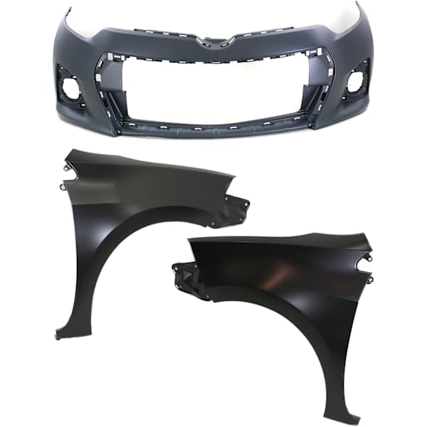 Replacement 3-Piece Kit, Front Primed Bumper Cover, CAPA Certified ...