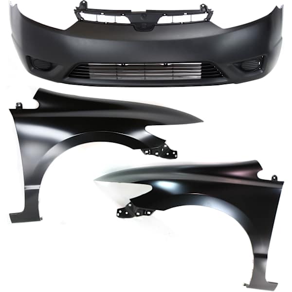 Replacement 3-Piece Kit, Front Primed Bumper Cover, Includes (1) Bumper ...