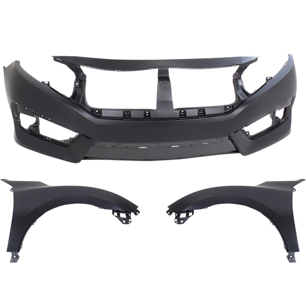 Replacement 3-Piece Kit, Front Primed Bumper Cover, Includes (1) Bumper ...