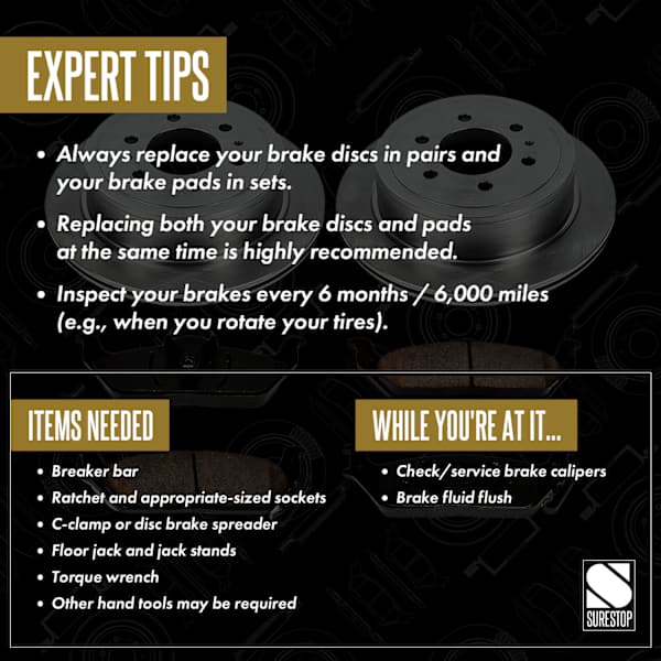 SureStop® Front Brake Disc and Pad Kit, Plain Surface, Vented, 5 Lugs ...