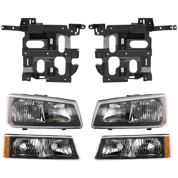 Replacement 6-Piece Kit, Driver and Passenger Side Halogen Headlight ...
