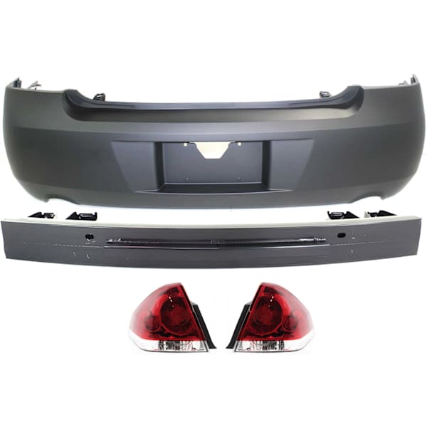 Replacement 4-Piece Kit, Rear Primed Bumper Cover, Includes (1) Bumper ...