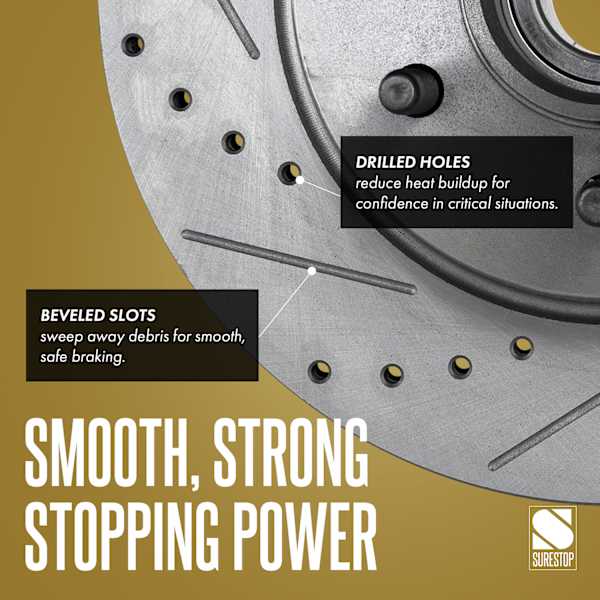 SureStop® Front and Rear Brake Disc and Pad Kit, Cross-drilled and ...