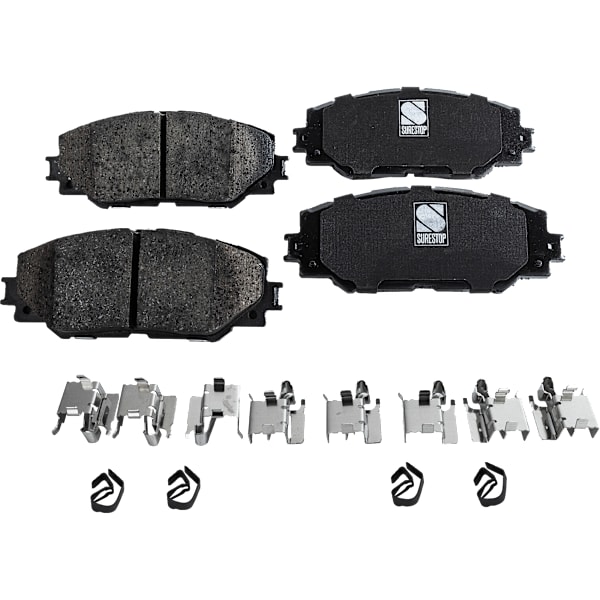 SureStop® Front and Rear Brake Disc and Pad Kit, Plain Surface, 5 Lugs ...