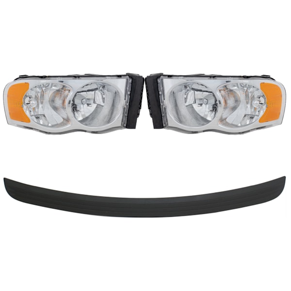 Replacement 4-Piece Kit, Driver and Passenger Side Halogen Headlight ...