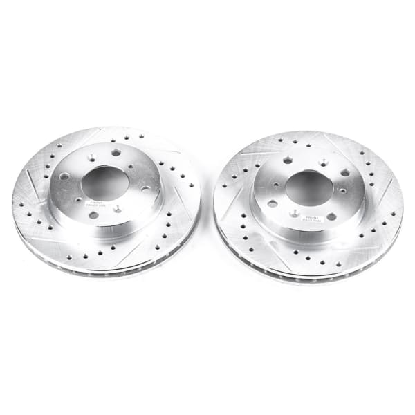 Sure Stop® KIT-090221-619 Front Brake Disc and Pad Kit, Cross-drilled ...