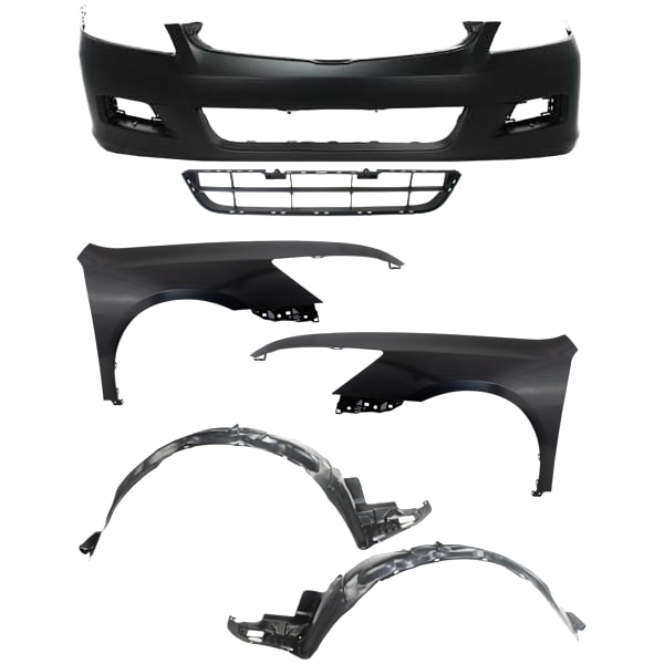 Replacement 6-Piece Kit, Front Primed Bumper Cover, Sedan, Except ...