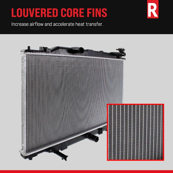 Replacement Radiator, 3.1L/3.4L/3.8L Engines, Aluminum Core, Plastic ...