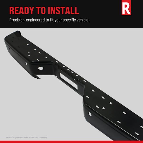 Replacement Rear Step Bumper, Painted Black Face Bar and Pads With ...