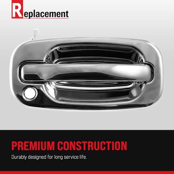 Replacement Front, Passenger Side Chrome Exterior Door Handle, Without ...