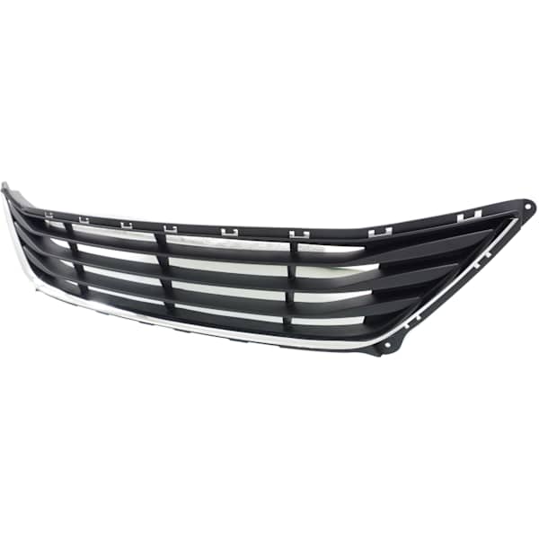 Replacement Front Bumper Grille, Textured Black Shell with Chrome ...