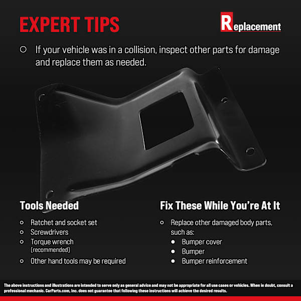 Replacement Front, Driver and Passenger Side Bumper Brackets, Under ...