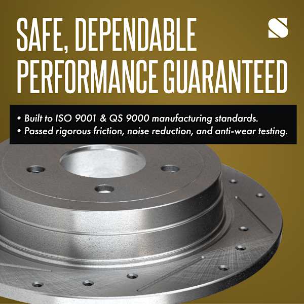 SureStop® Front and Rear Brake Disc, 4-Wheel Set, Cross-drilled and ...
