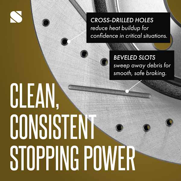 SureStop® Front and Rear Brake Disc, 4-Wheel Set, Cross-drilled and ...