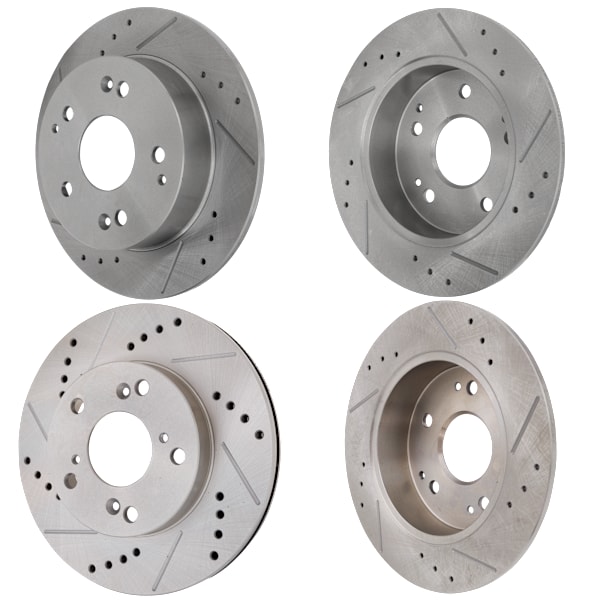 SureStop® Front and Rear Brake Disc, 4-Wheel Set, Cross-drilled and ...
